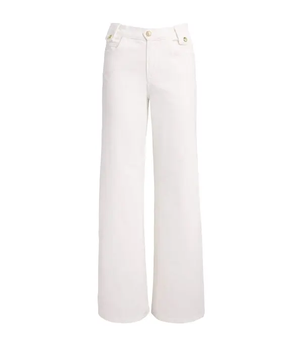 Maje Stretch-cotton Flare Jeans - White
