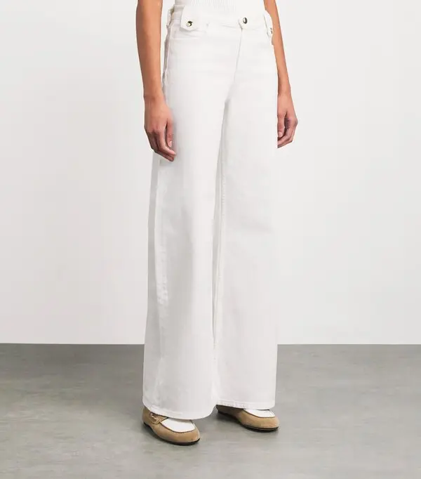 Maje Stretch-cotton Flare Jeans - White