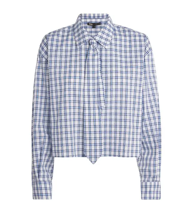 Maje Embellished Check Shirt - White