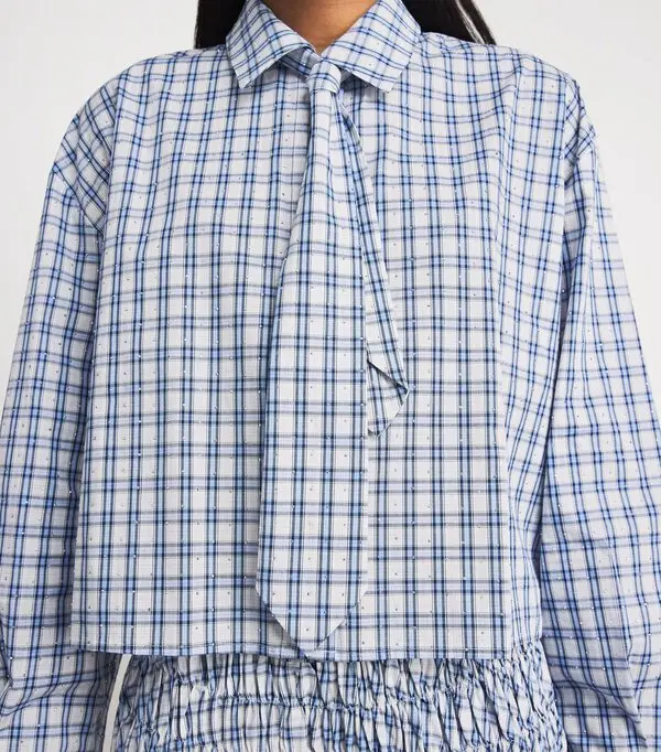 Maje Embellished Check Shirt - White