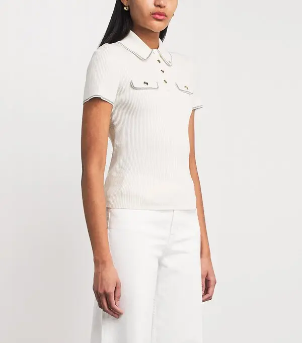 Maje Rib-knit Polo Shirt