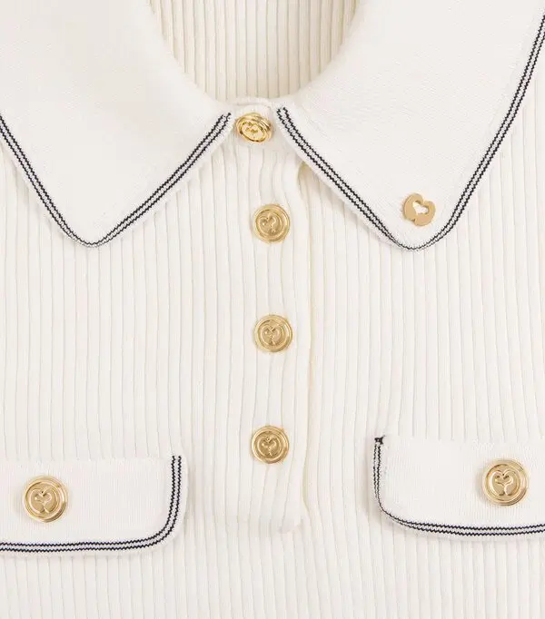 Maje Rib-knit Polo Shirt