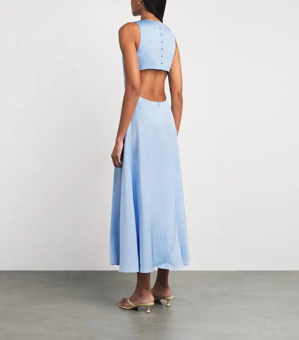 Maje Open-back Maxi Dress - Blue