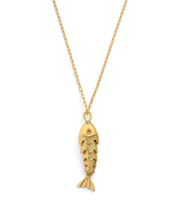 Anni Lu Plated Beaded Fish Necklace - Gold