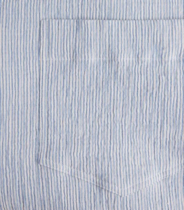 SUNFLOWER Cotton-blend Stripe Adam Shirt - Blue