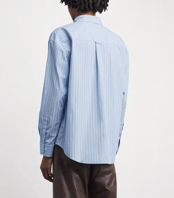 SUNFLOWER Cotton Stripe New Base Shirt - Blue