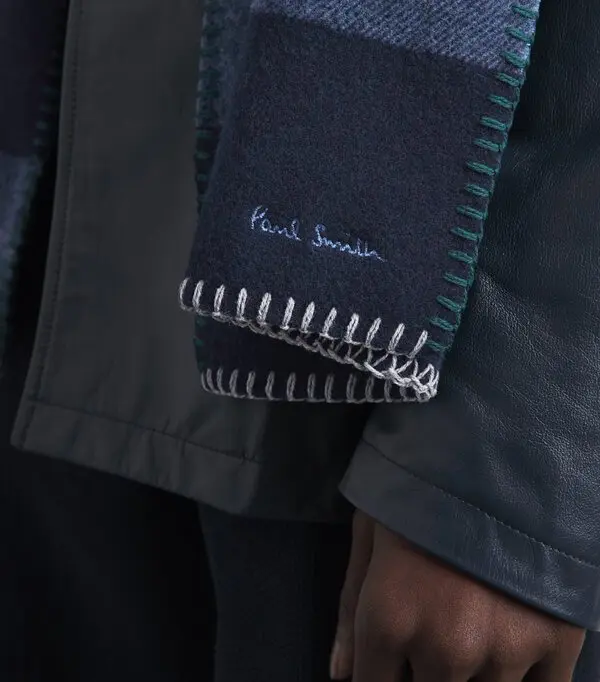 Paul Smith Wool Stripe Scarf - Blue