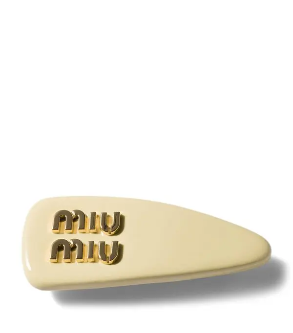 Miu Miu Patent Leather Hair Clip - Neutral