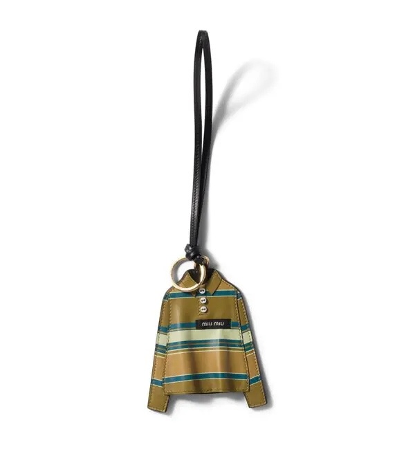 Miu Miu Leather Polo Shirt Keyring - Yellow