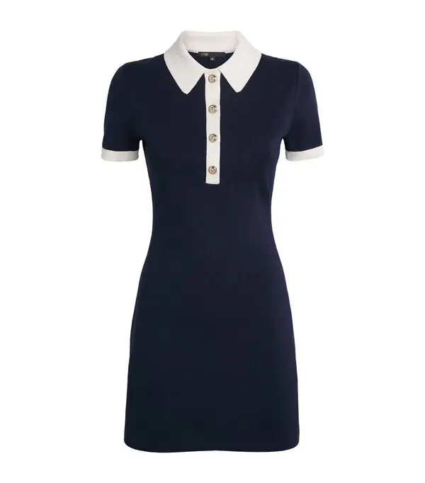 Maje Cotton-blend Polo Mini Dress