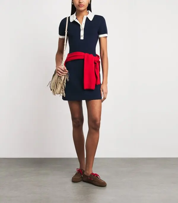 Maje Cotton-blend Polo Mini Dress