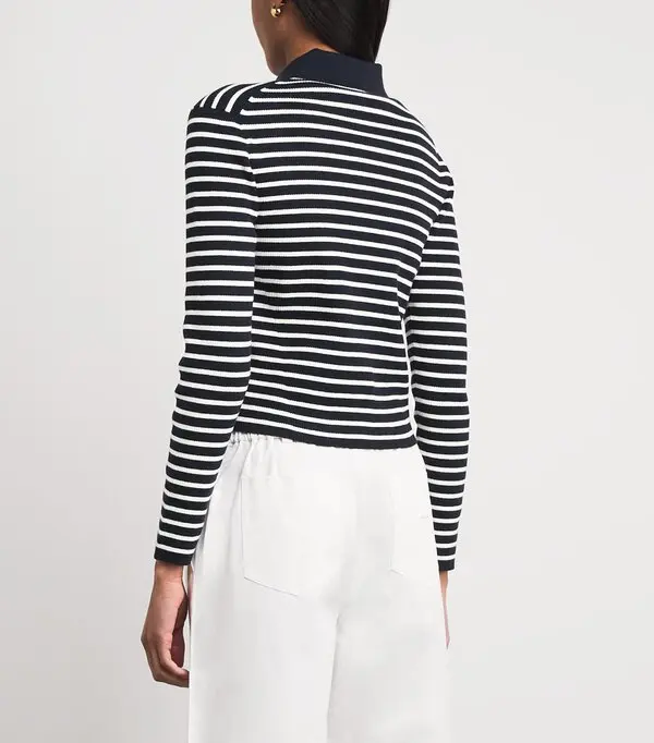 Maje Rib-knit Stripe Cardigan