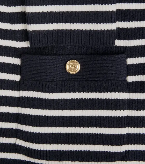 Maje Rib-knit Stripe Cardigan