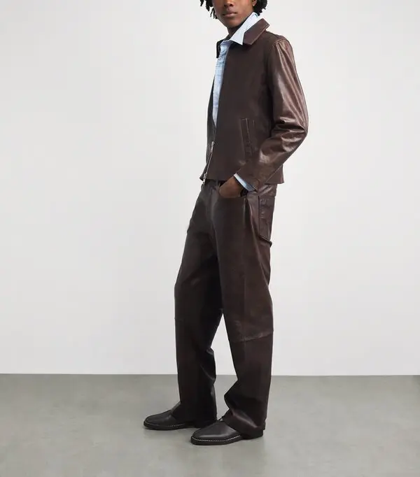SUNFLOWER Leather Zip-up Jacket