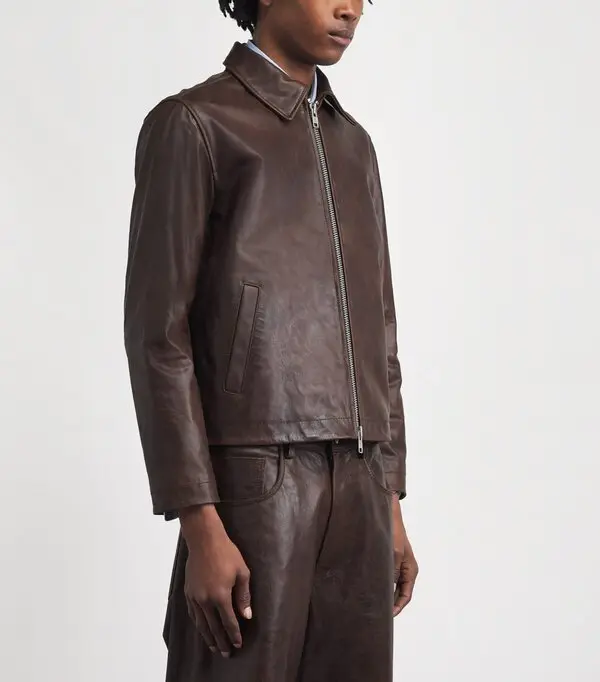 SUNFLOWER Leather Zip-up Jacket