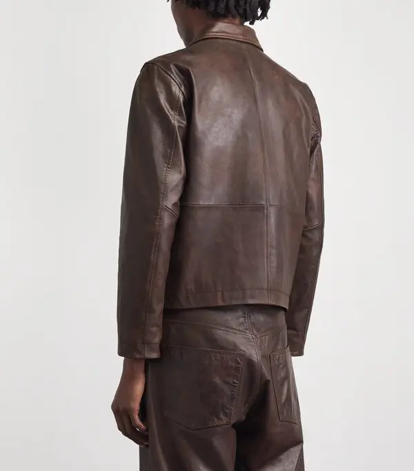 SUNFLOWER Leather Zip-up Jacket
