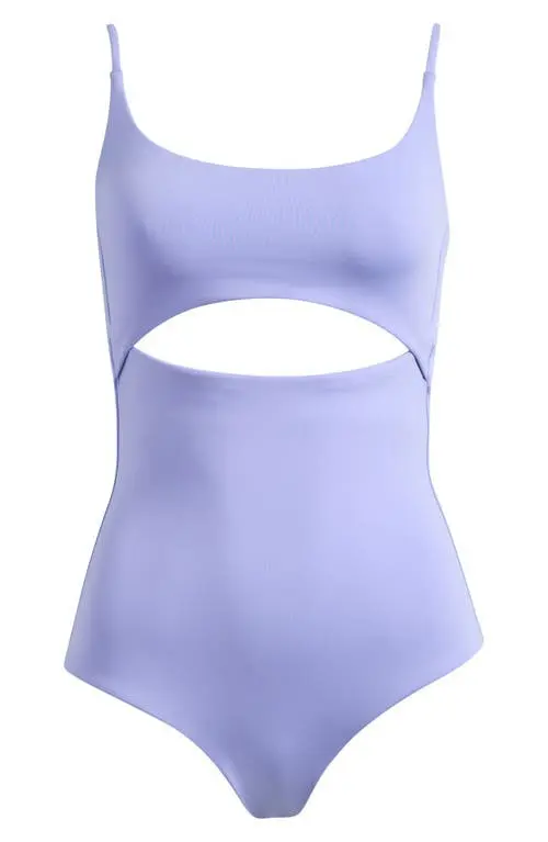 LEFT ON FRIDAY Peak Cutout One-piece Swimsuit - Riptide Periwinkle