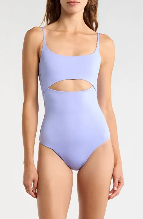 LEFT ON FRIDAY Peak Cutout One-piece Swimsuit - Riptide Periwinkle