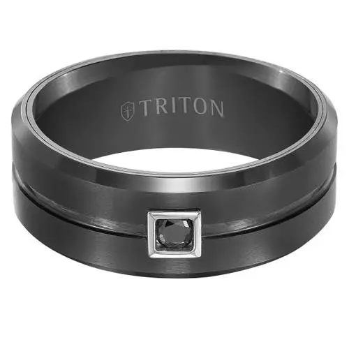 TRITON 9mm Band With Diamond - Black