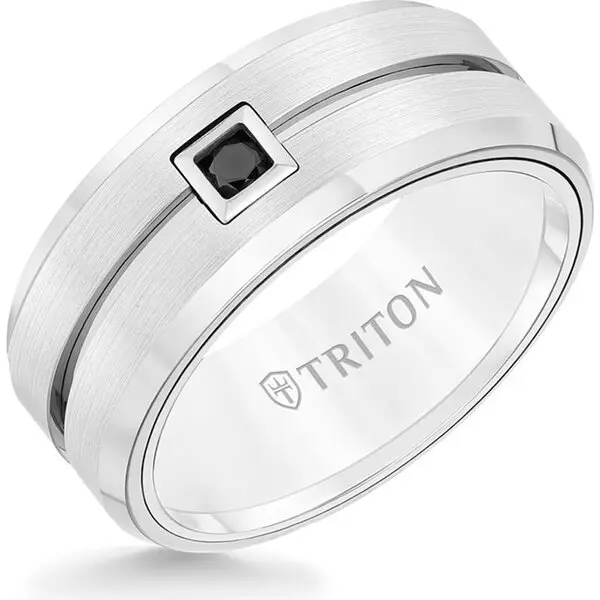 TRITON 9mm Band With Diamond - Metallic Silver
