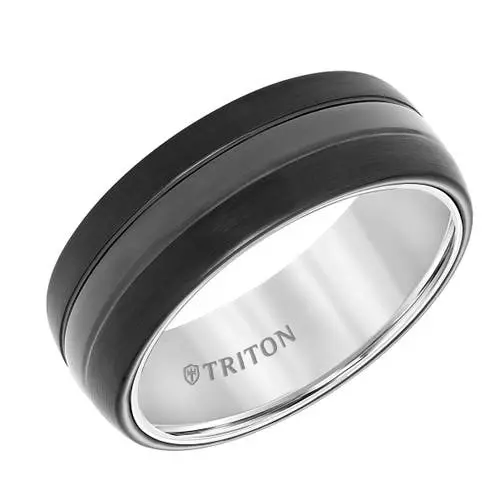 TRITON 8mm Tungsten Carbide Band - Black
