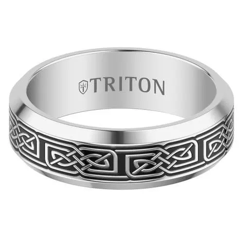 TRITON 7mm Geometric Knot Pattern Ring