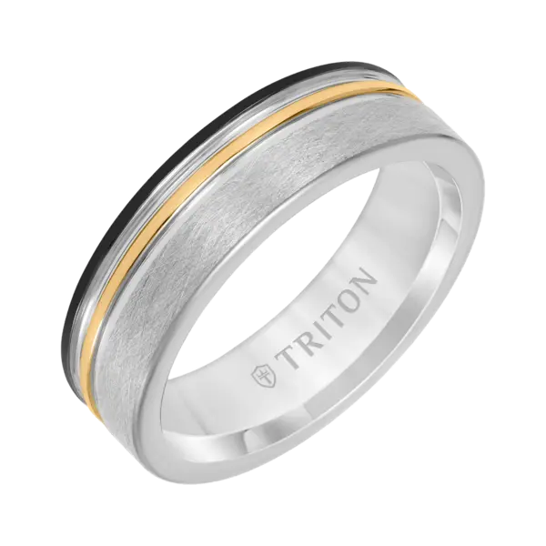 TRITON 7mm Tungsten Carbide Ring - Metallic Silver
