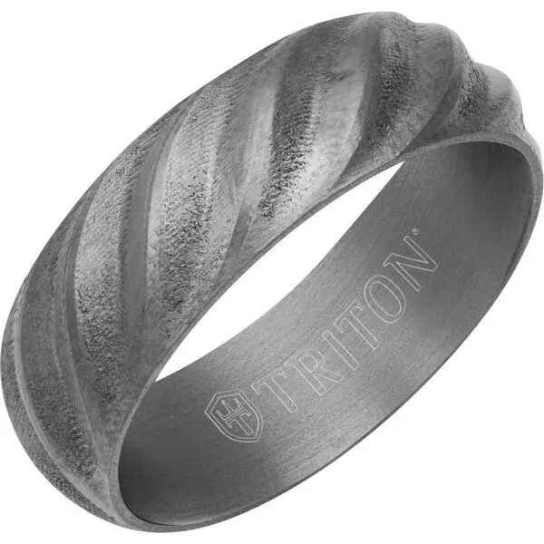 TRITON 7mm Tantalum Ring With Roped Inlay