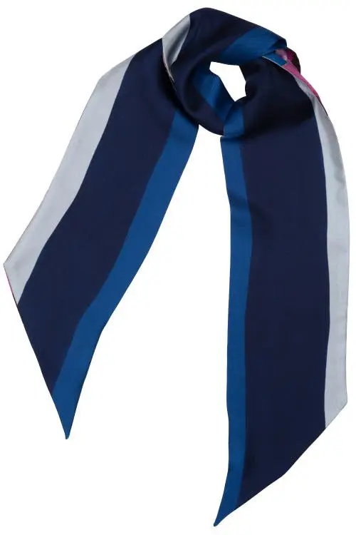 ELIZABETTA Liaskinny Silk Scarf - Pink And Blue