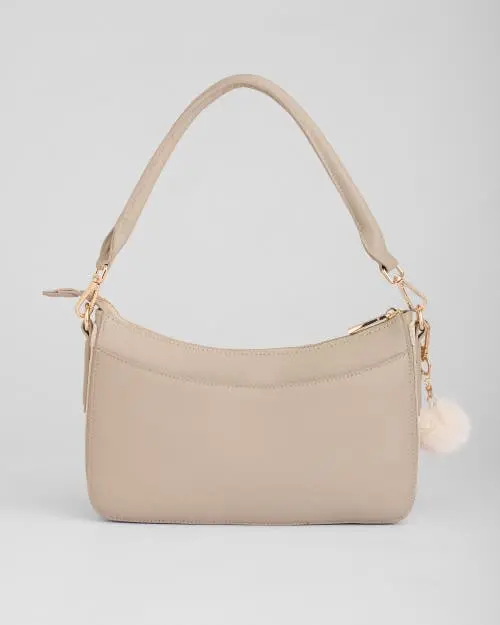 POM POM LONDON Edgware Crossbody Bag - Stone