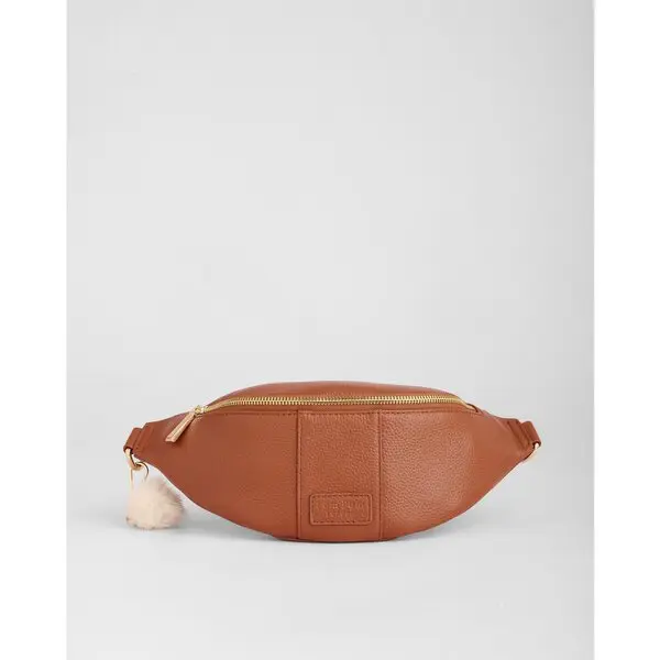 POM POM LONDON Leather Belt Bag - Chestnut