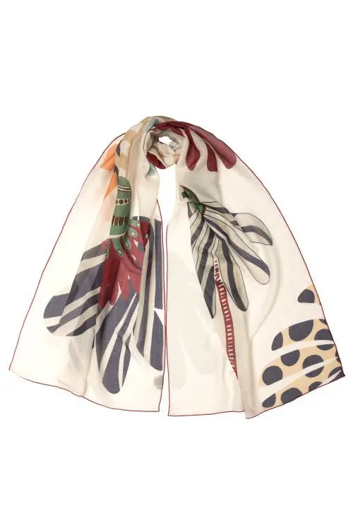 ELIZABETTA Monicacotton And Silk Scarf - Ivory