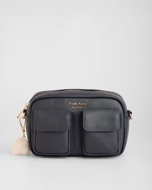 POM POM LONDON Chiswick Crossbody Bag - Navy