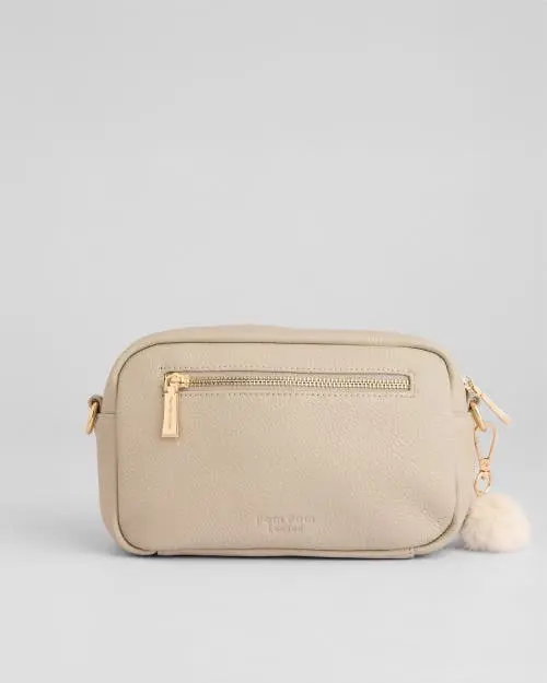 POM POM LONDON Chiswick Crossbody Bag - Stone