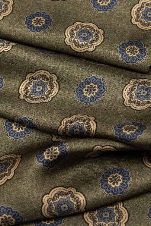 ELIZABETTA Silvestrisilk Scarf For - Fig Green