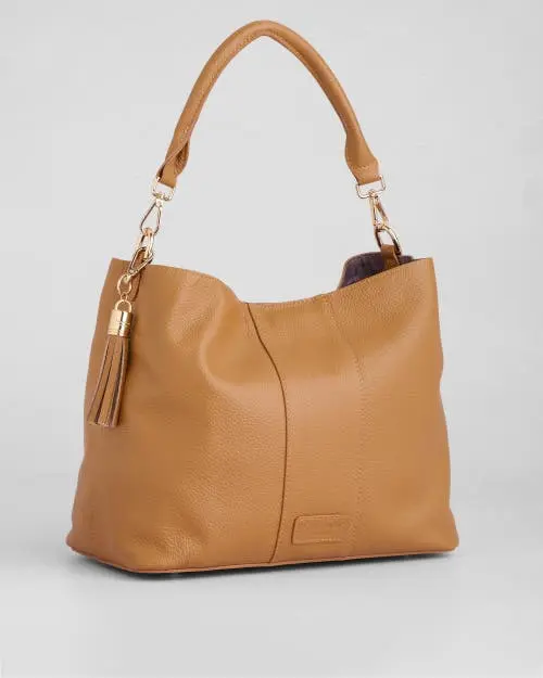 POM POM LONDON Lambeth Plus Bucket Bag - Maple