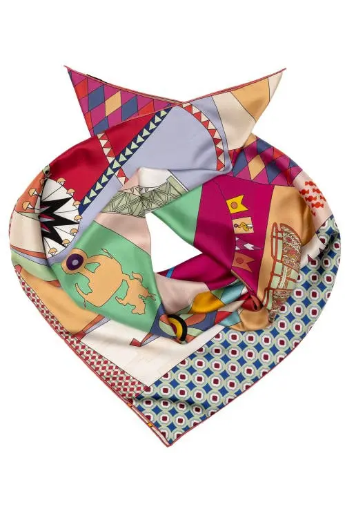 ELIZABETTA Parisian Carnivalsilk Foulard - Pink