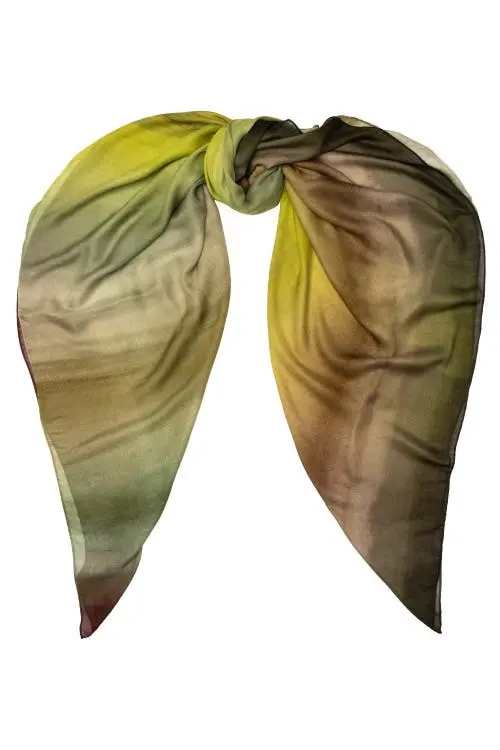 ELIZABETTA Etnamodal Silk Scarf Shawl - Green