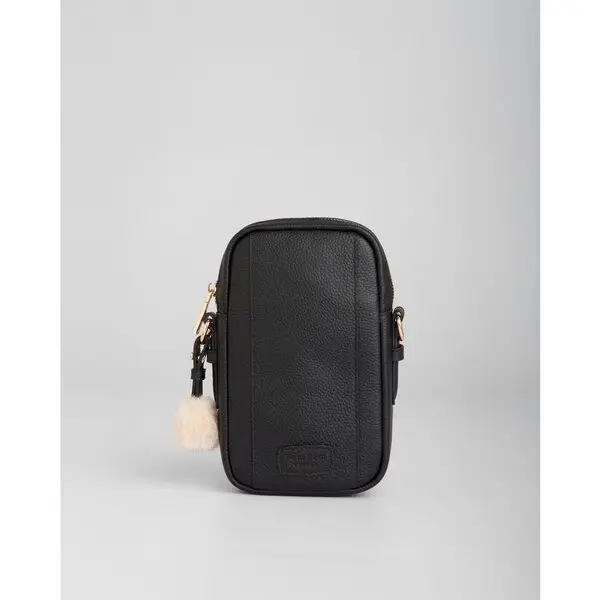 POM POM LONDON Eaton Leather Crossbody Bag - Black
