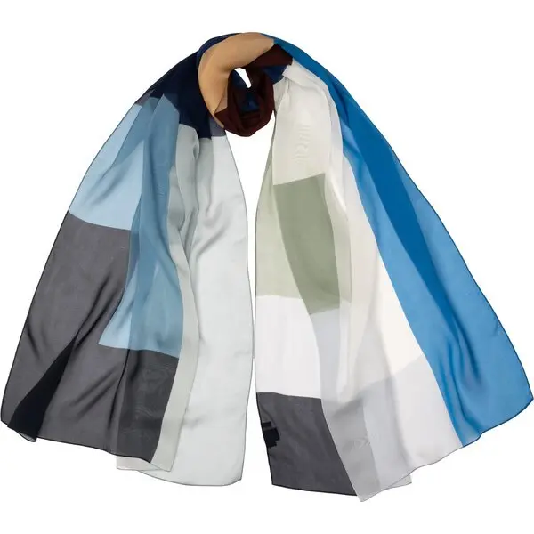 ELIZABETTA Genevrasilk Scarf Shawl - Blue