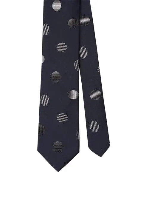 Robert Talbott Oval Geo Jacquard Neck Tie - Navy