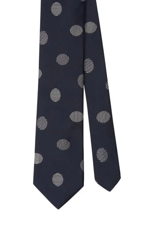 Robert Talbott Oval Geo Jacquard Neck Tie - Navy