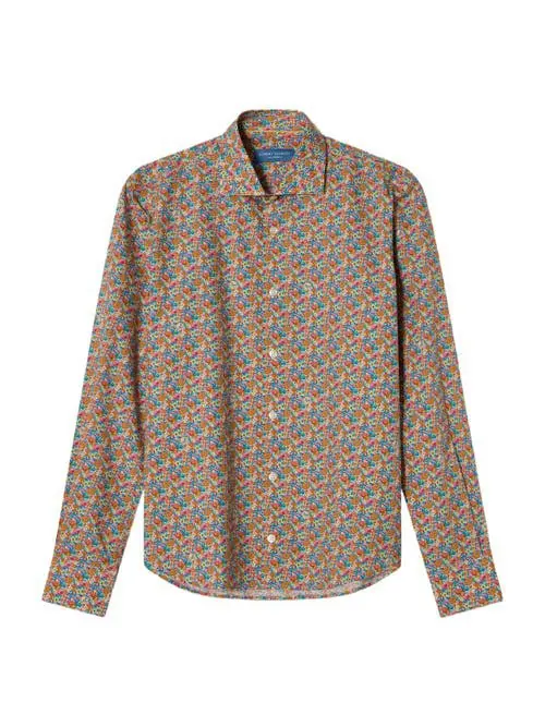 Robert Talbott Reynolds Printed Floral Shirt - Blue Multi