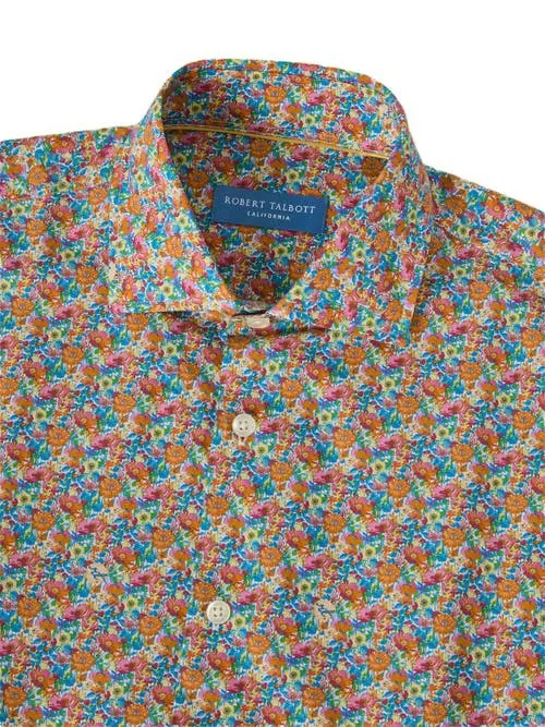 Robert Talbott Reynolds Printed Floral Shirt - Blue Multi