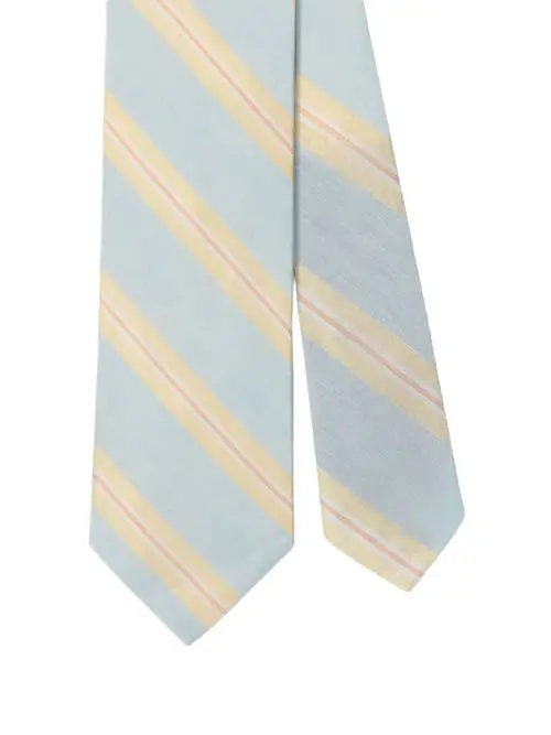 Robert Talbott Silk And Linen Stripe Necktie - Light Blue
