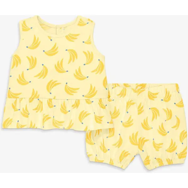 PRIMARY Tank And Shorts Set - Light Banana Bananas