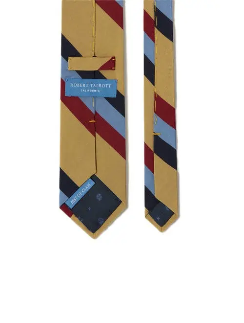 Robert Talbott Silk-cotton Stripe Necktie - Gold Multi