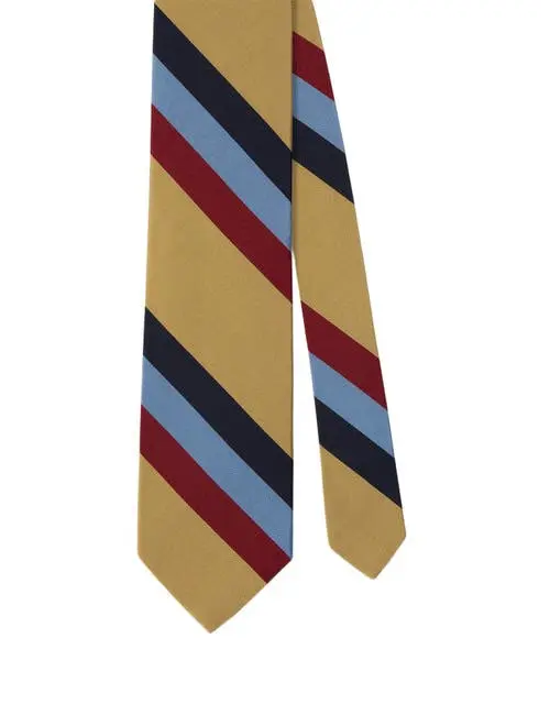 Robert Talbott Silk-cotton Stripe Necktie - Gold Multi