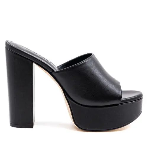 ANDREA GOMEZ Fabiola Leather Platform - Black