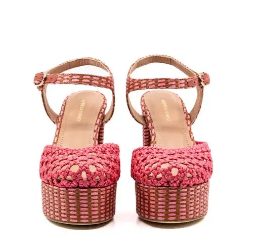 ANDREA GOMEZ Beatriz Raffia Platform - Pink